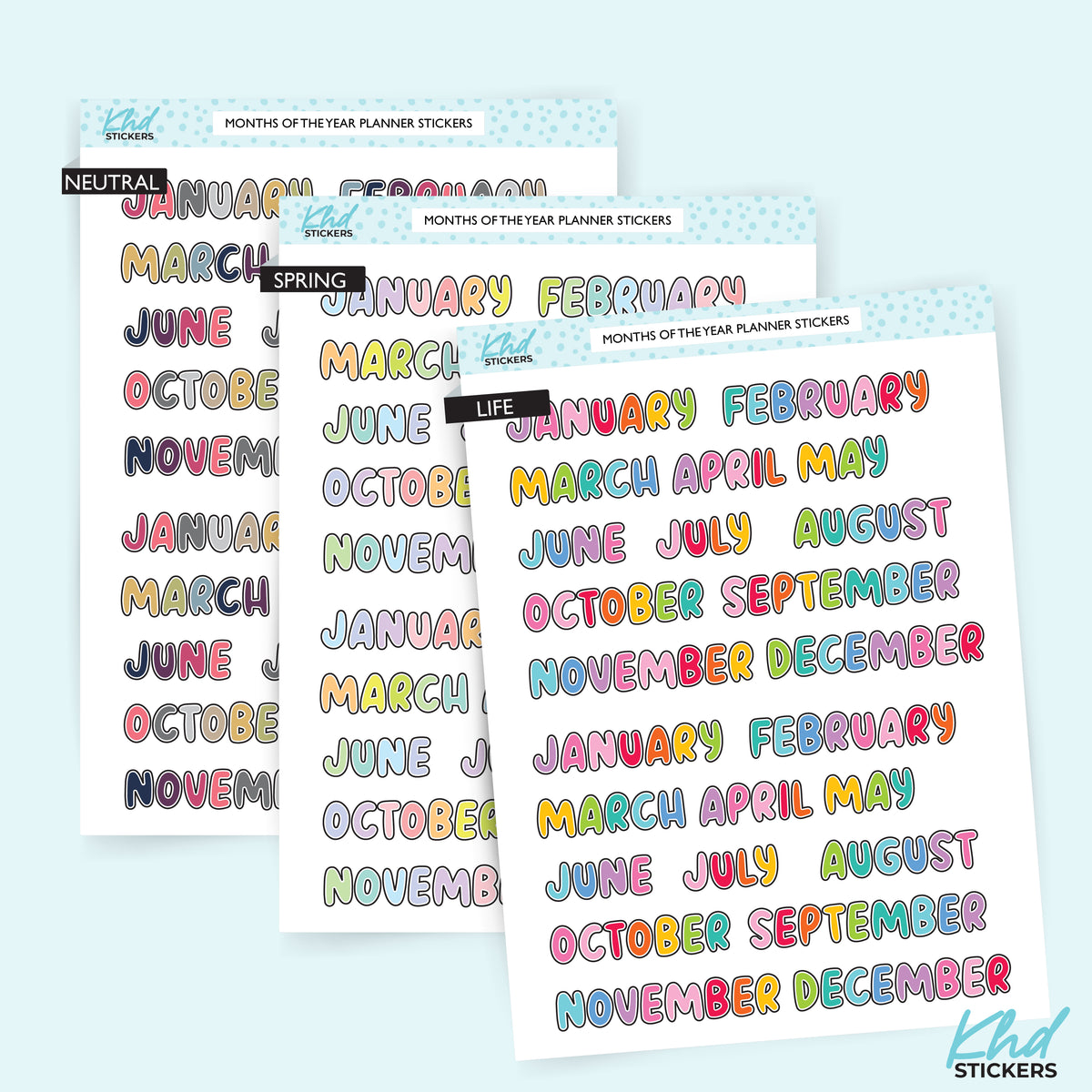 Months of the Year Stickers – KHDStickers