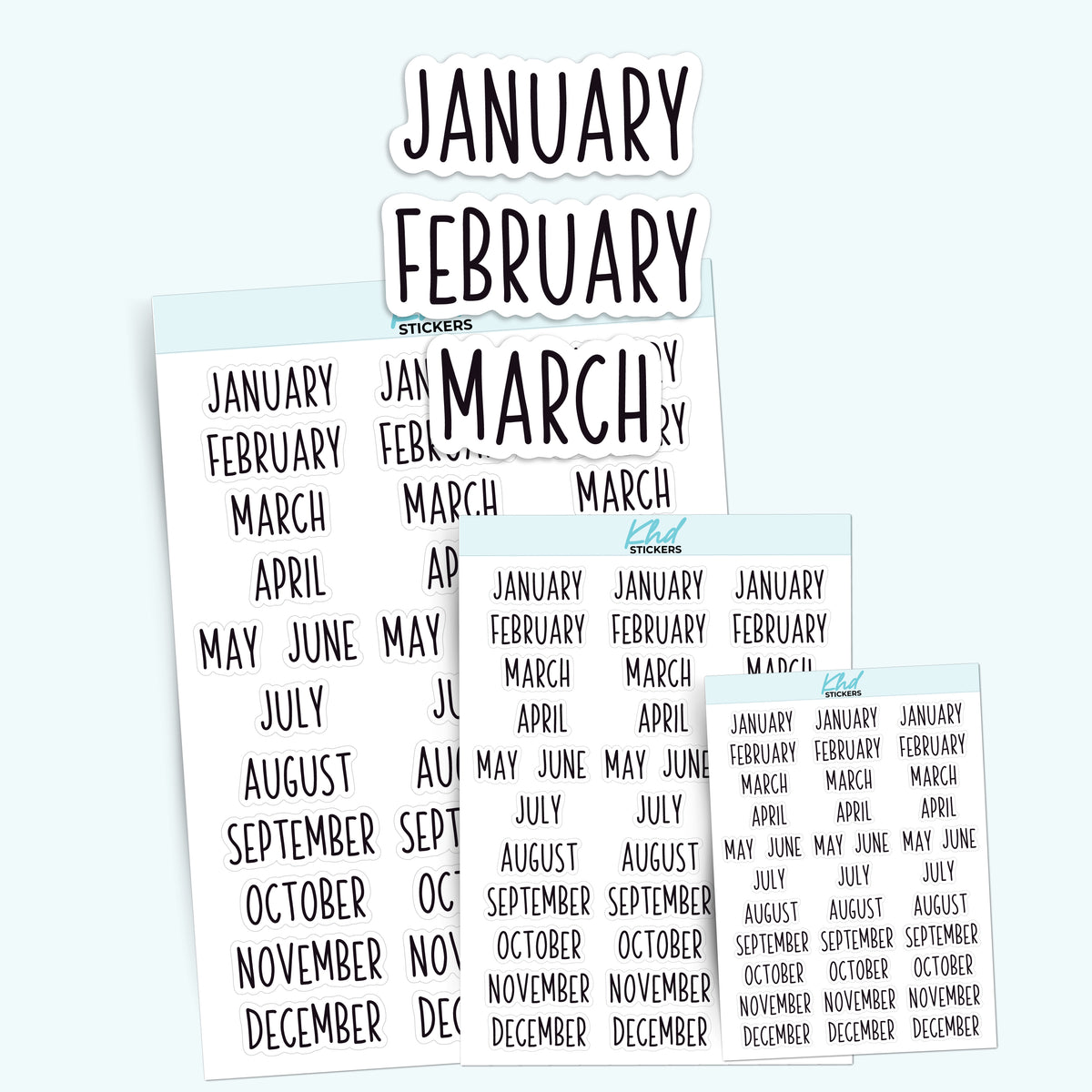 Mini Months of the Year Stickers – KHDStickers