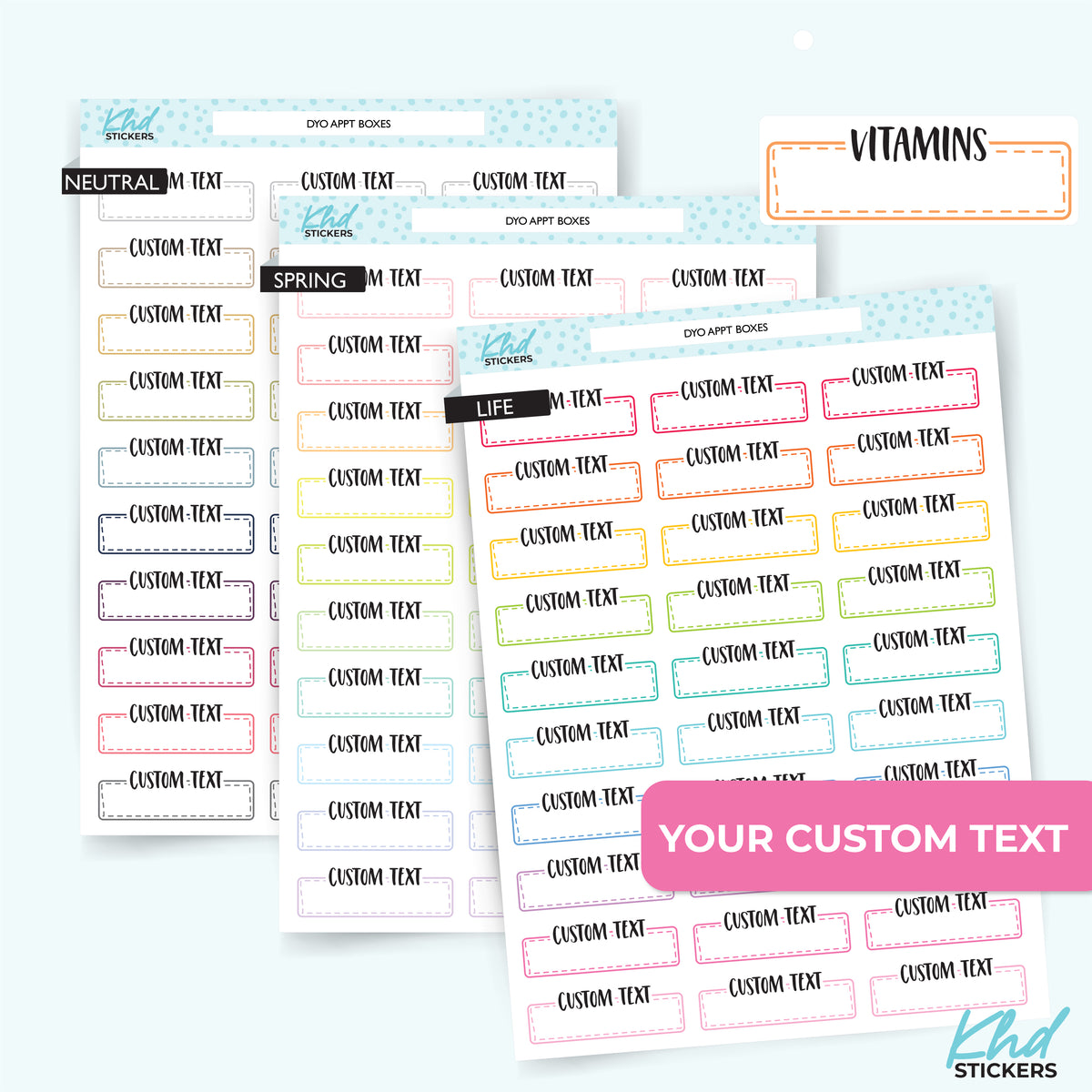 Design Your Own Custom Text Boxes – KHDStickers