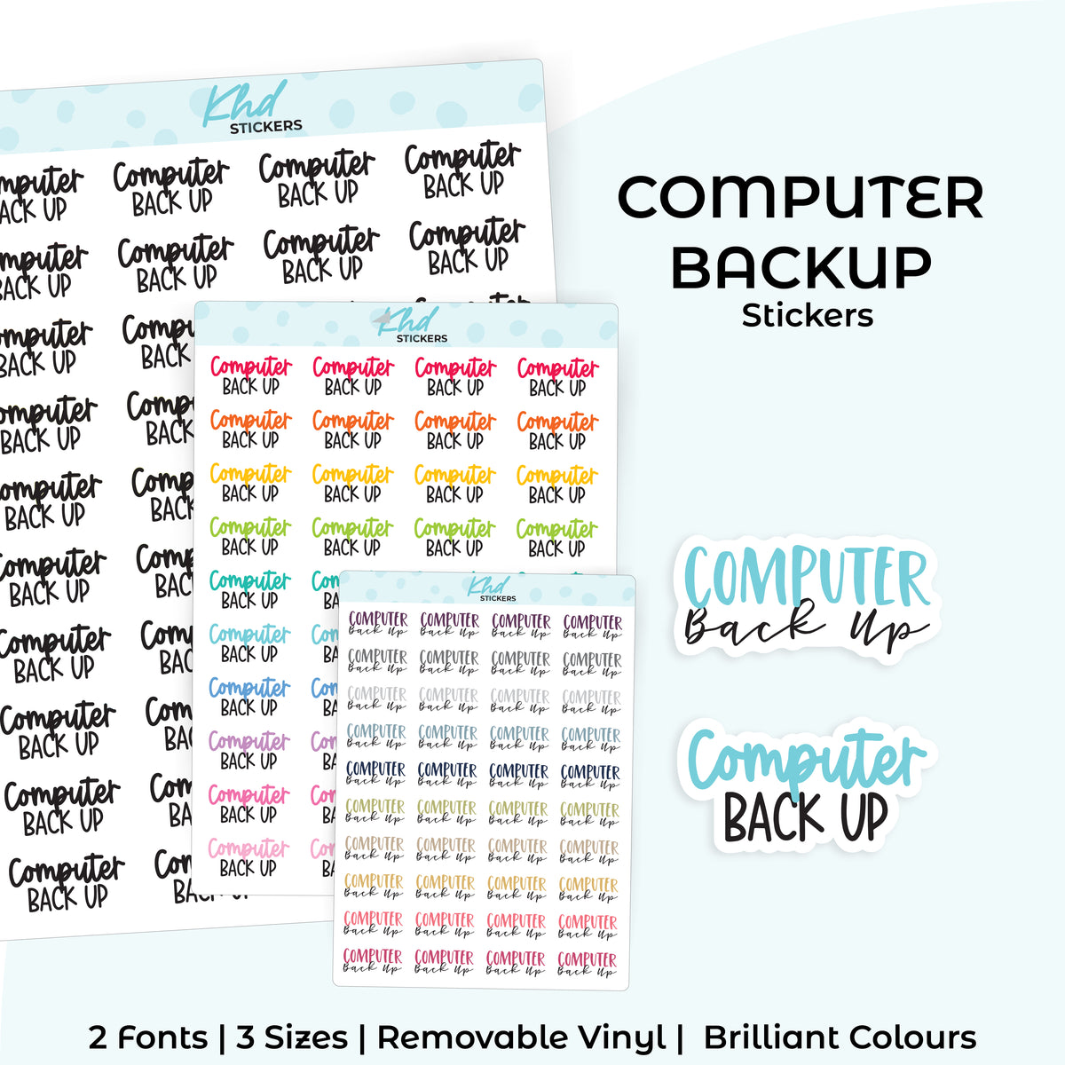 Computer Backup Script Planner Stickers – KHDStickers