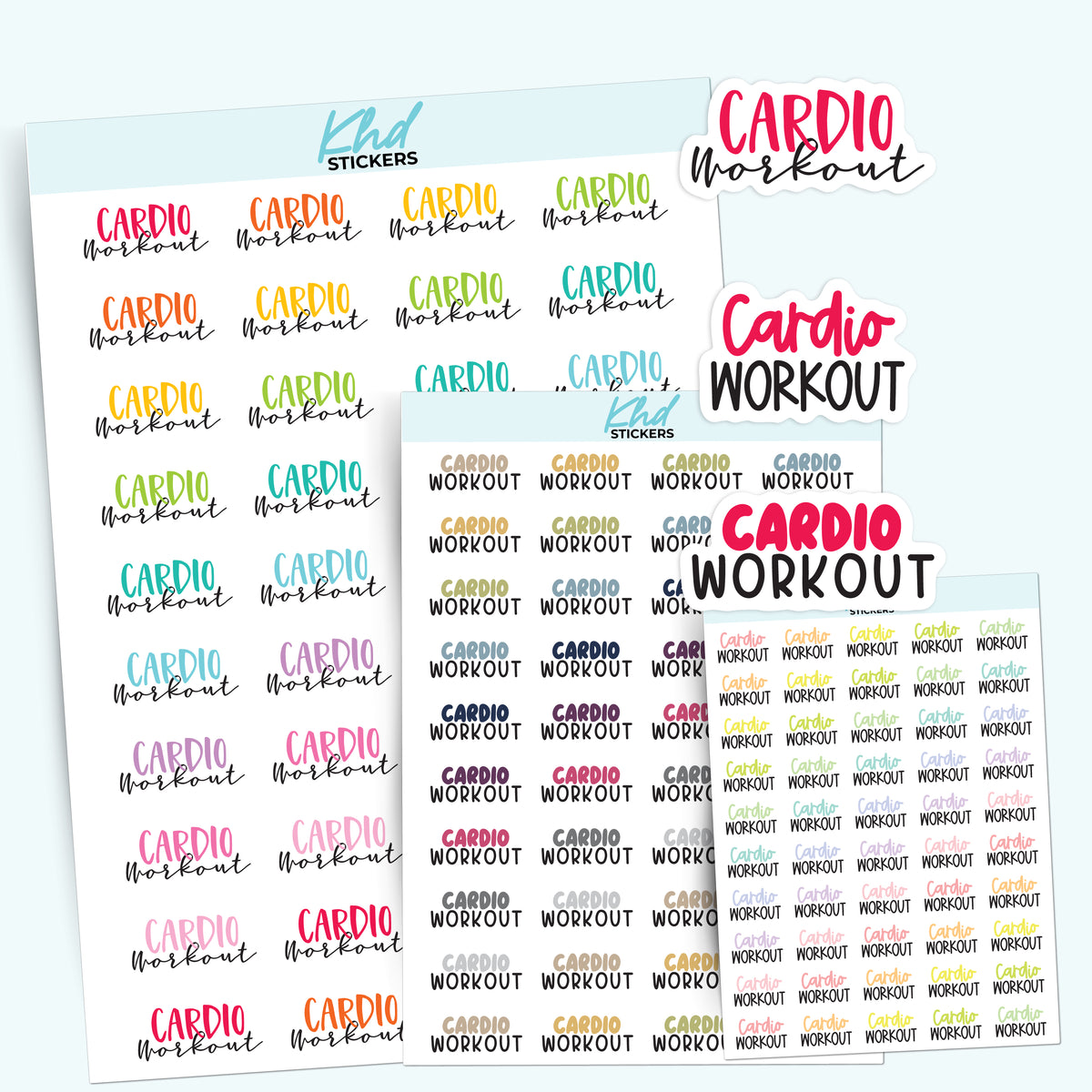 Cardio Workout Planner Stickers – KHDStickers