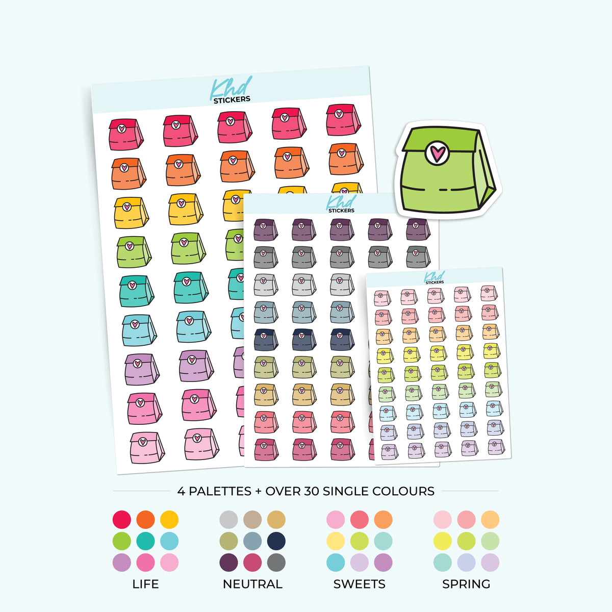 Lunch Bag Icon Stickers - Planner Stickers - Removable – KHDStickers