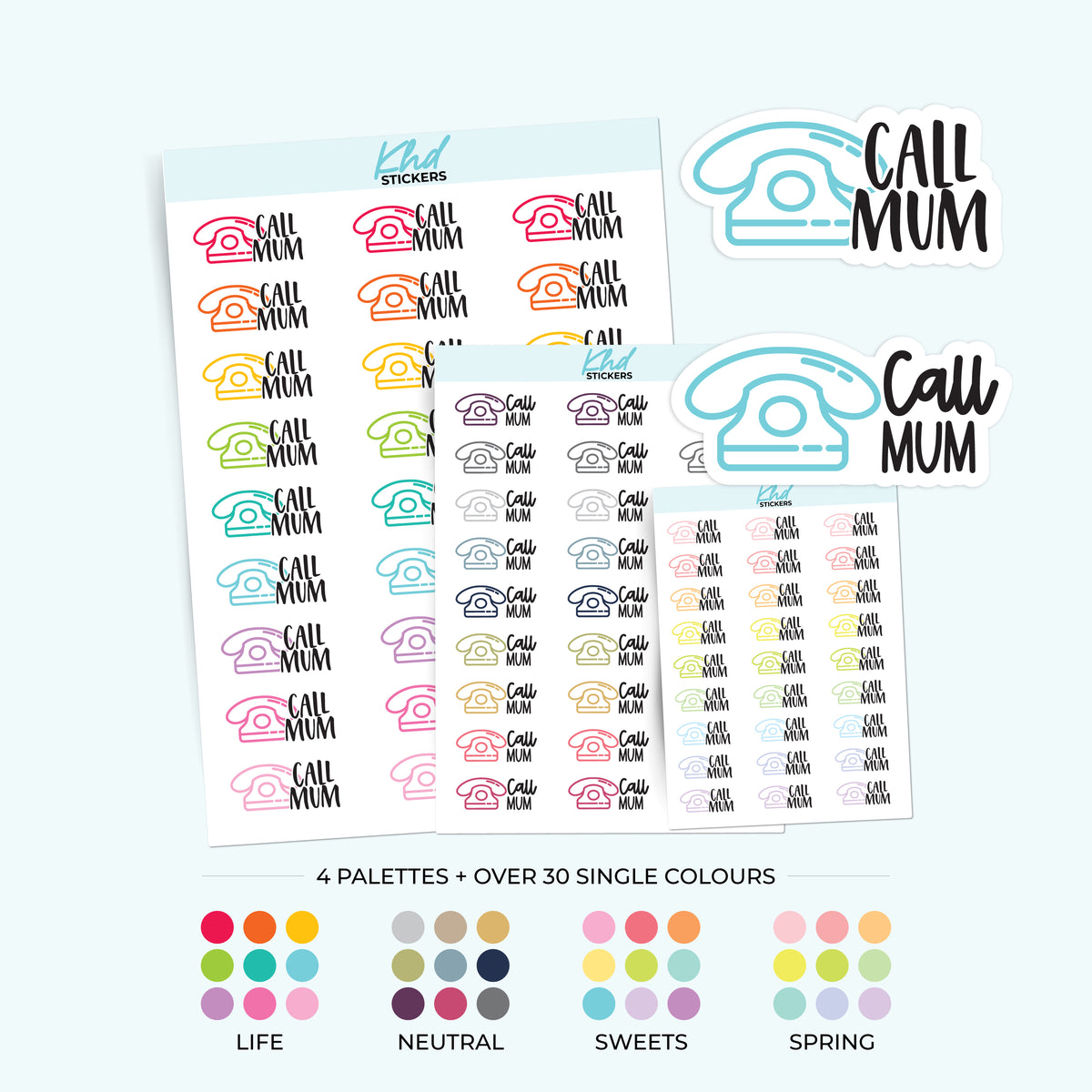 Call Mum Icon Script Stickers – KHDStickers