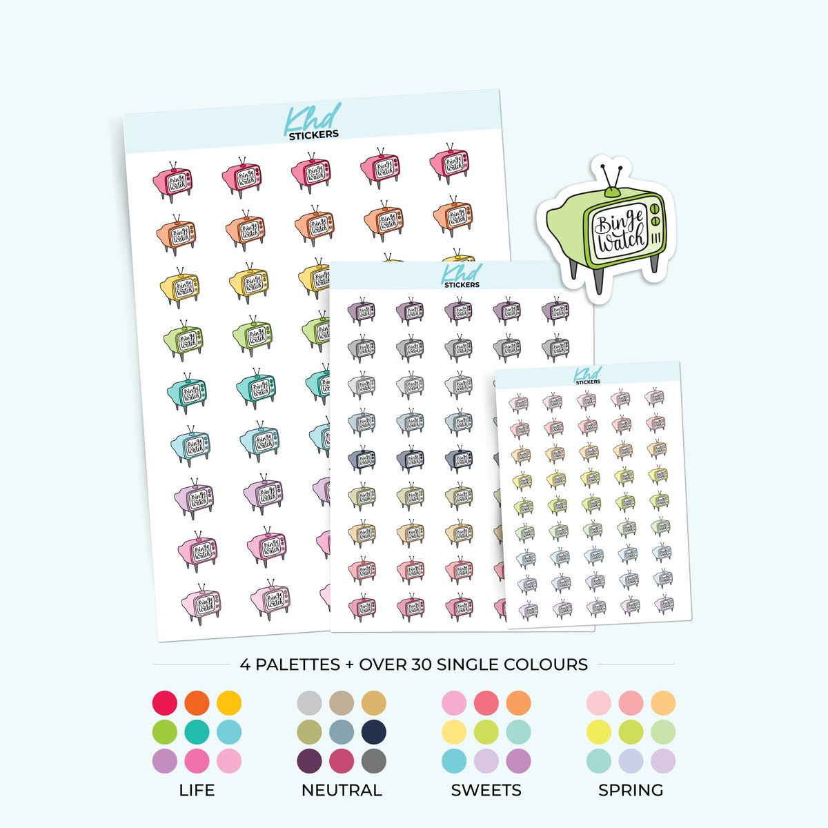 Binge Watch Stickers – KHDStickers