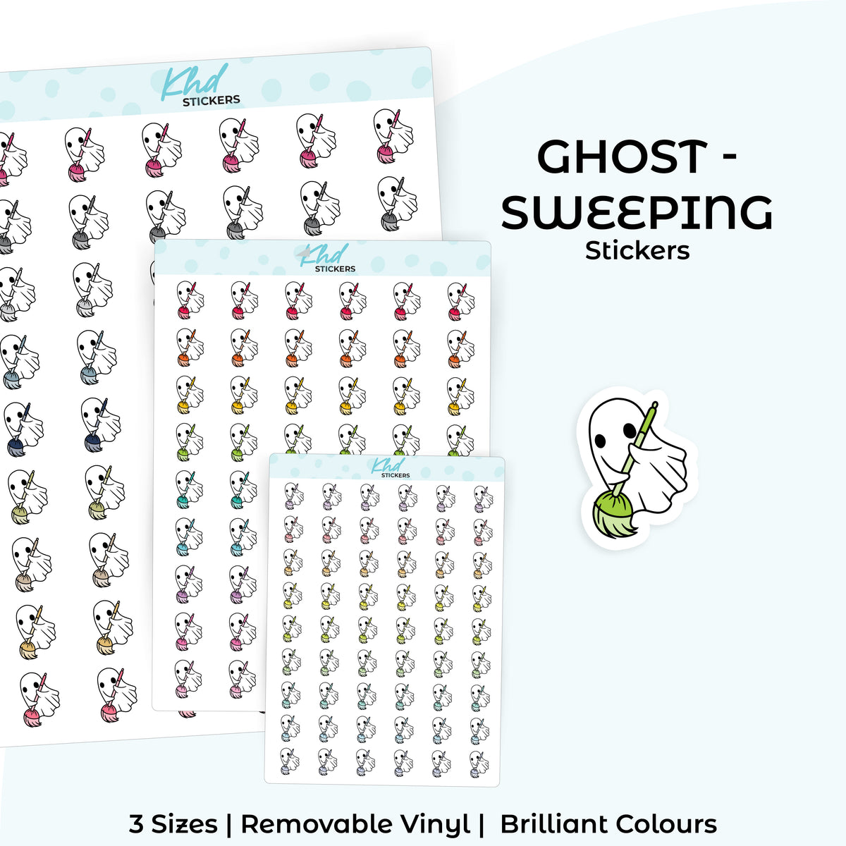 Cleaning Ghost Sweeping the Floor Planner Stickers – KHDStickers