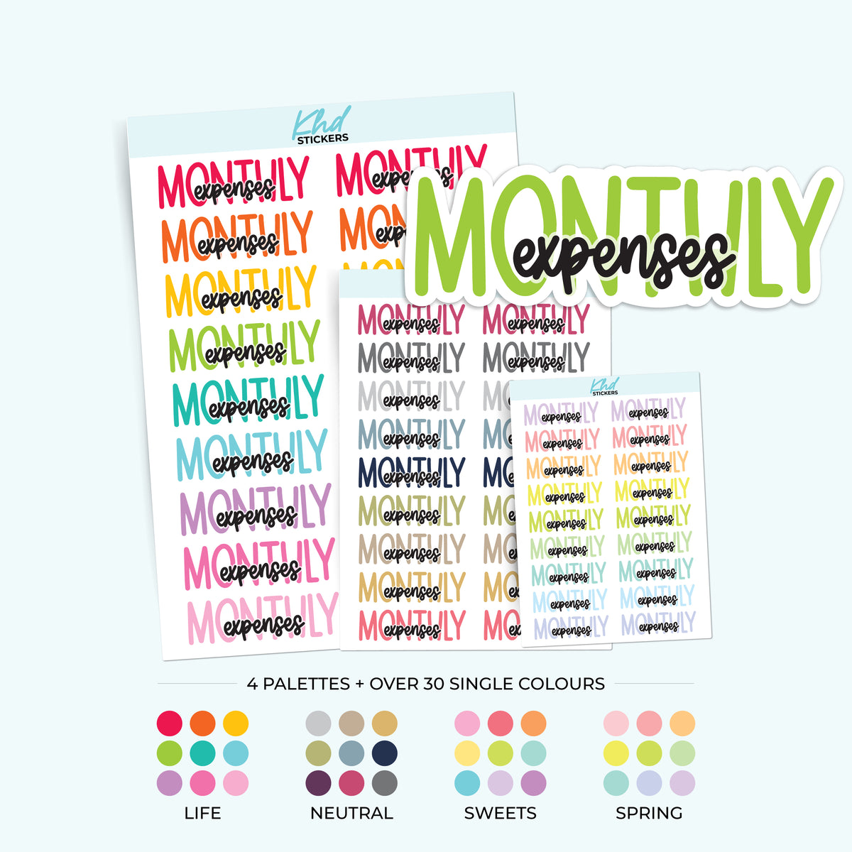Monthly Expenses Planner Stickers – KHDStickers