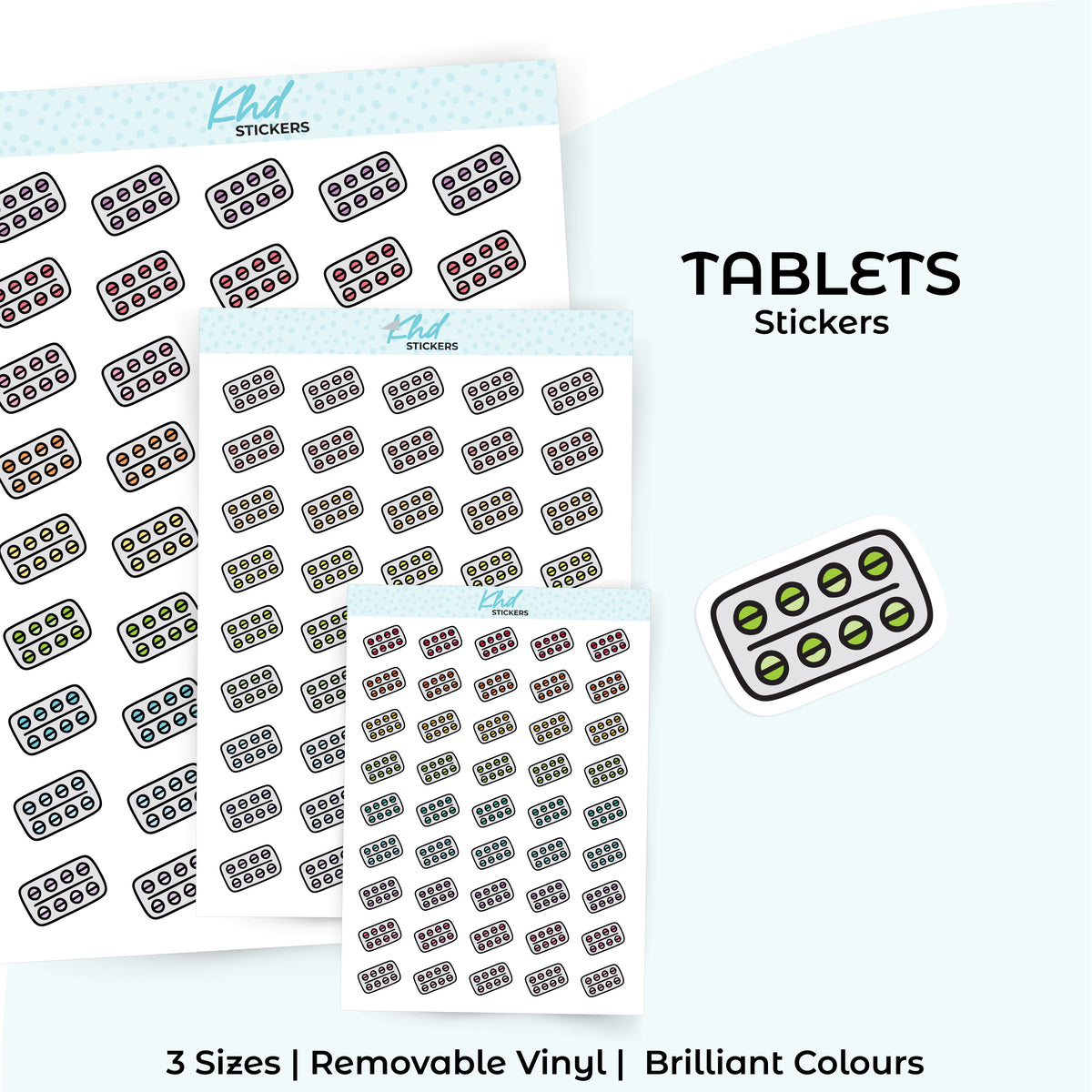 Tablet Stickers – Planner Wellness Icons – KHDStickers