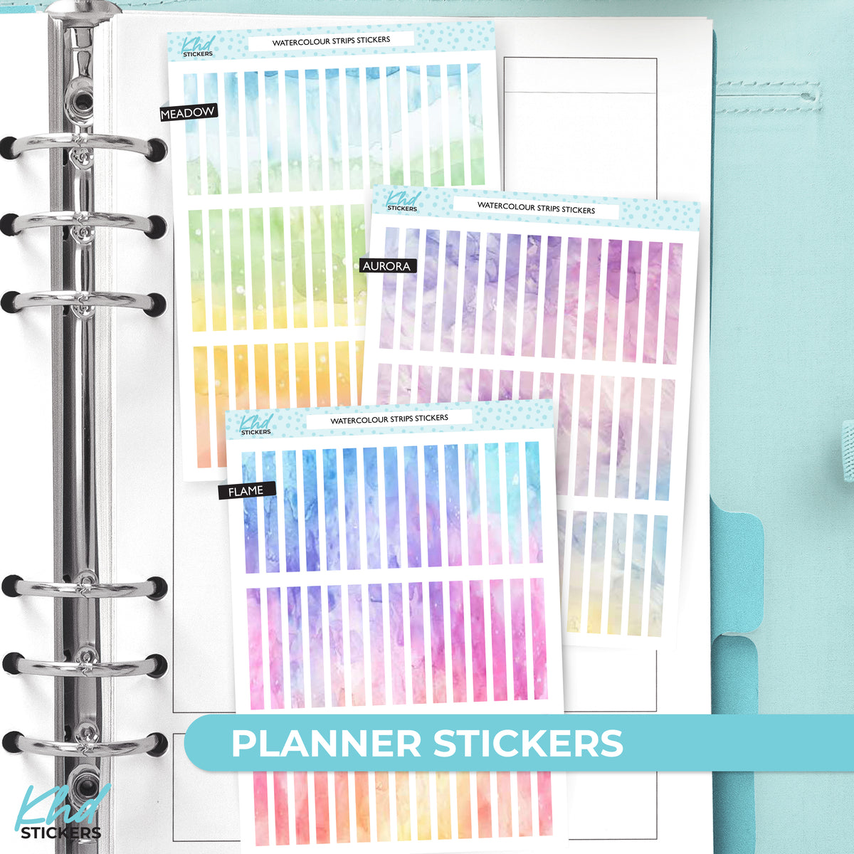 Watercolour Small Header Strips / Boxes Planner Stickers – KHDStickers