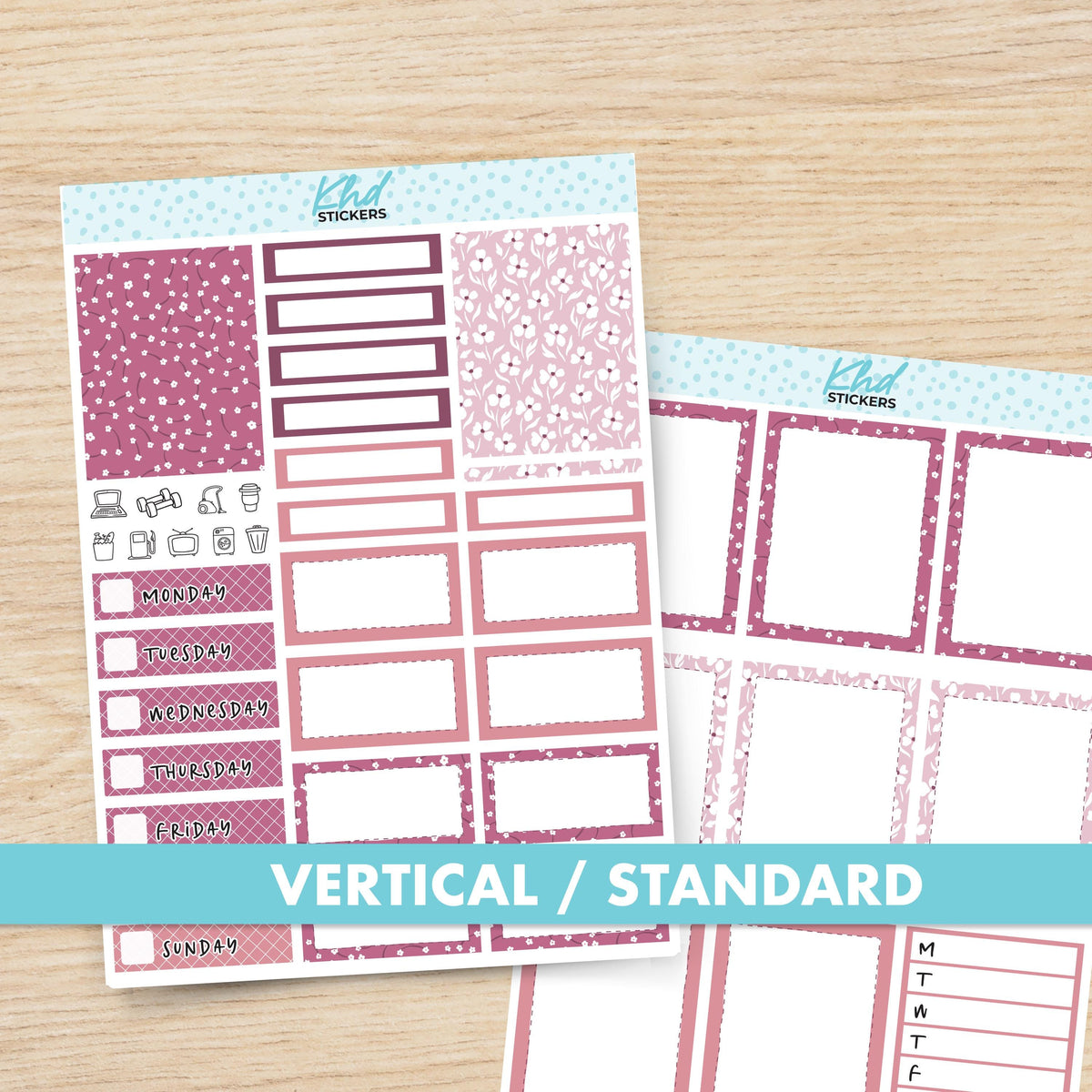 Vertical Floral Planner Sticker Set – KHDStickers